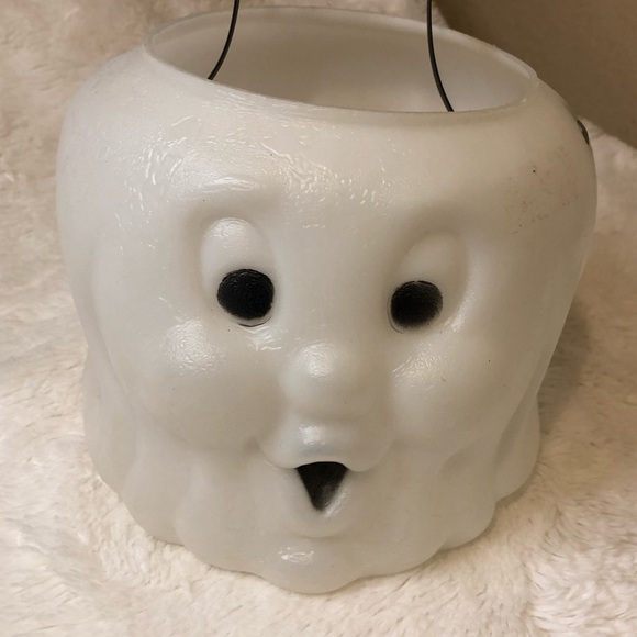 Halloween | Holiday | Vintage 99s Blow Mold White Ghost Candy Pail ...